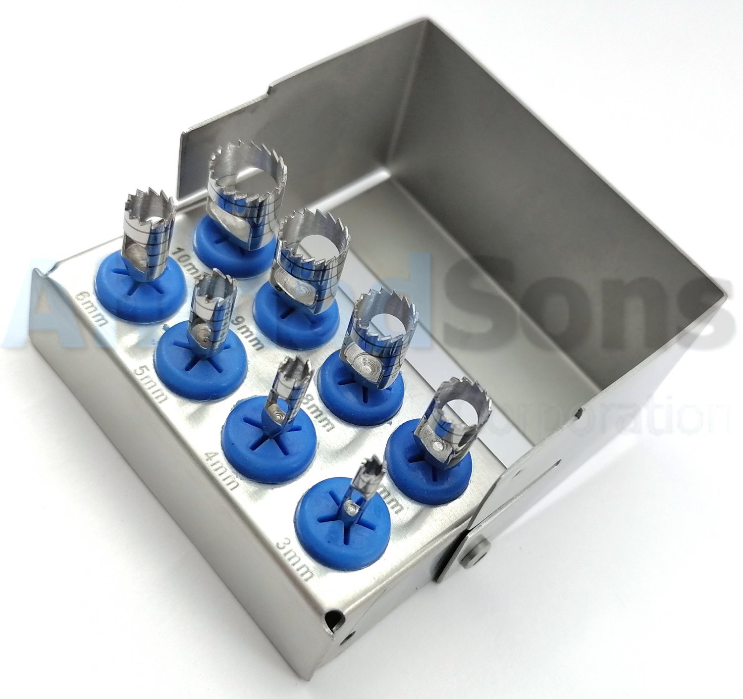 Dental Trephine Drill Kit 8 Pcs Surgical Burs Holder Bone Graft Implant ...