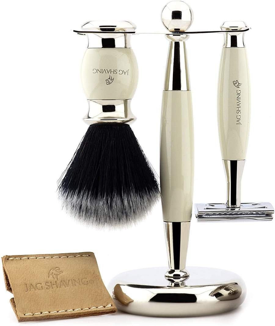 Luxury Double Edge Safety Razor Shaving Kit with Brass Handle