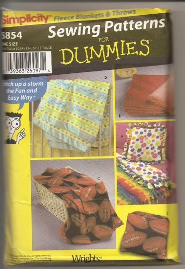 SIMPLICITY SEWING PATTERNS FOR DUMMIES ~FLLEECE BLANKET