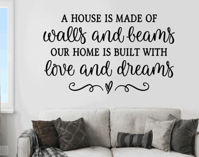 Removable Vinyl Wall Decal - A House Is Made Of Walls And Beams Our ...
