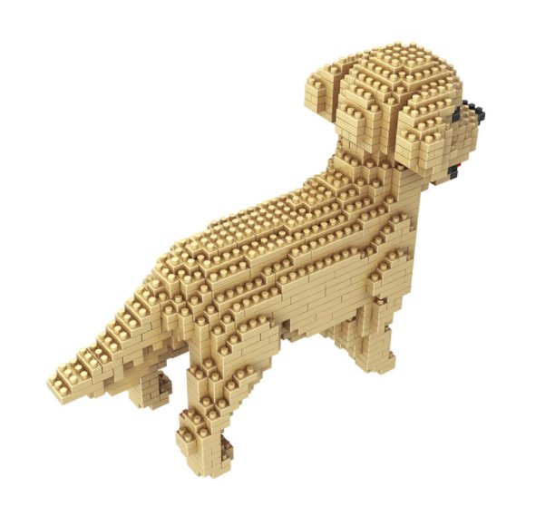 Golden Retriever Dog Pets Building Block Mini Bricks Model Cute
