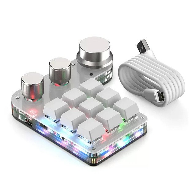 RGB Lights Custom Programming Knobs keyS 18 Characters BT Gaming ...