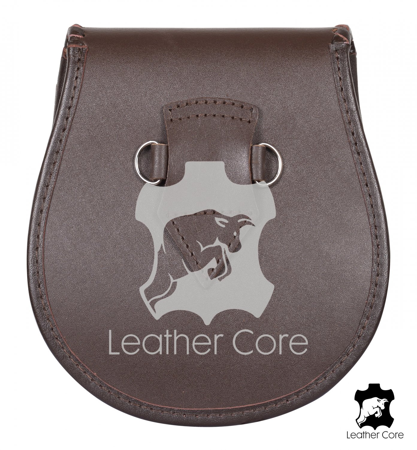 Brown Leather Handmade Scottish Kilt Sporran Celtic Embossed Pattern ...
