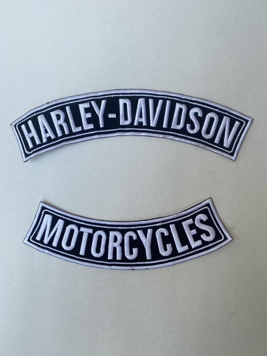 Harley Davidson Classic Gray Logo Sew-on Patch Top Bottom Rocker PATCH ...