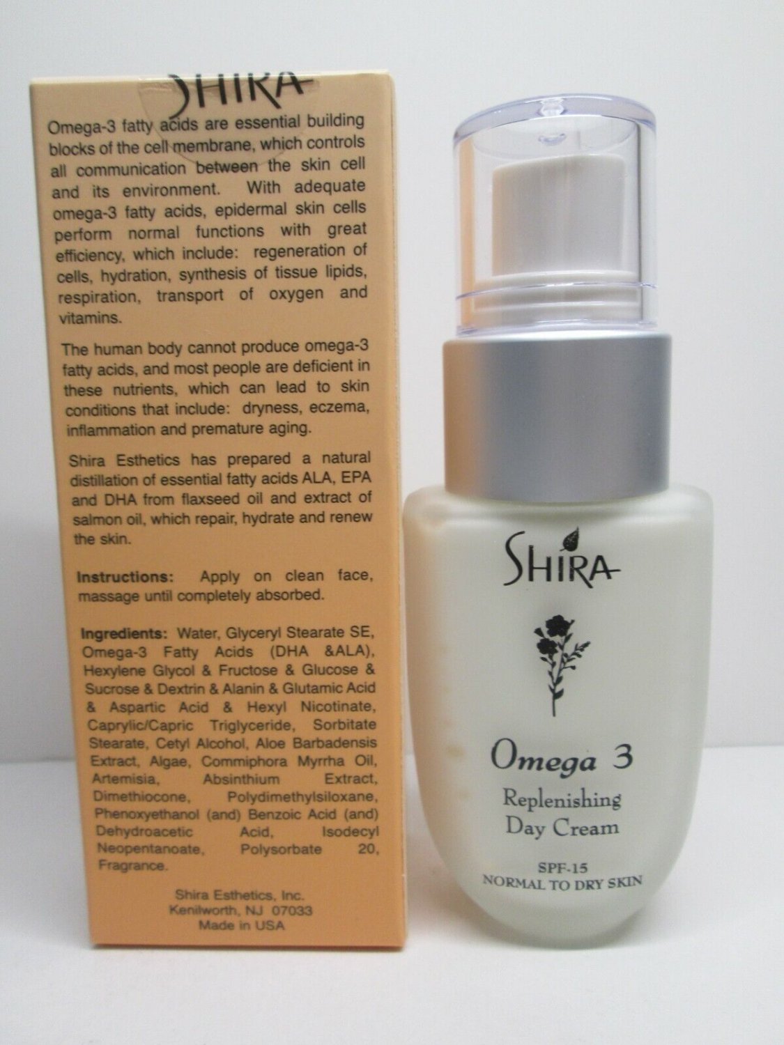 SHIRA SHIR OMEGA 3 replenishing day cream for dry skin NEW 2fl.oz/50ml