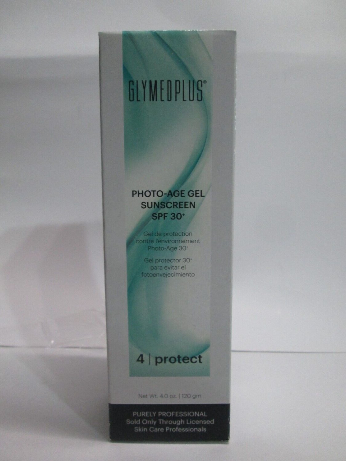 GLYMED PLUS age management photo-age gel sunscreen gel SPF30+ 4FL.OZ NEW