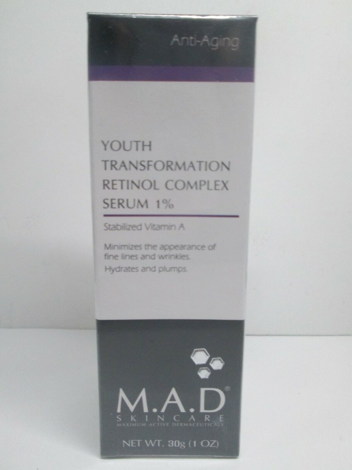 M.A.D skincare youth transformation retinol complex serum 1% 30g/1fl.oz NEW