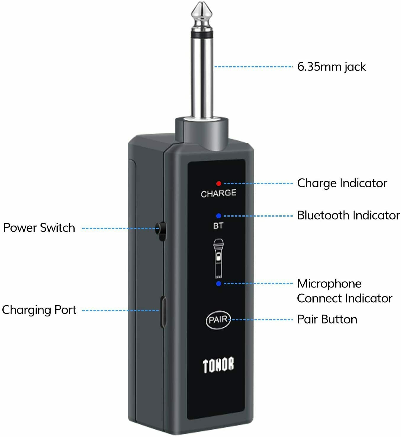 TONOR UHF Wireless Microphone Handheld Mic with Bluetooth Receiver 1/4 ... TONOR UHF Wireless Microphone Handheld Mic with Bluetooth Receiver 1/4 ...