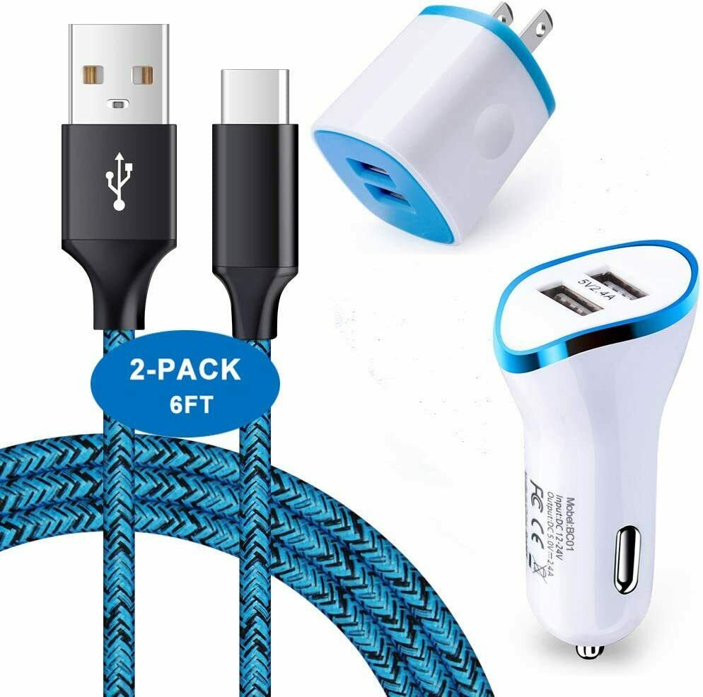Type C Charger, Dual Port Wall Charger, Car Charger, AndHot 2.1A Charging