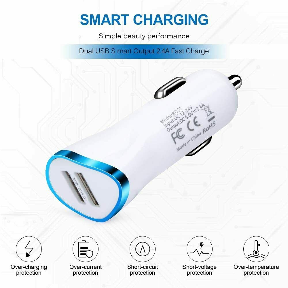 Type C Charger, Dual Port Wall Charger, Car Charger, AndHot 2.1A Charging