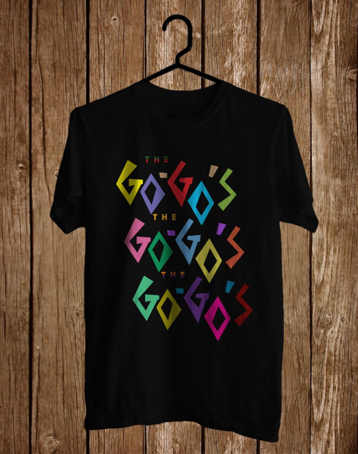 THE GO-GO'S LOGO REUNITE 2021/2022 FRONT SIDE BLACK TEE SHIRT V01