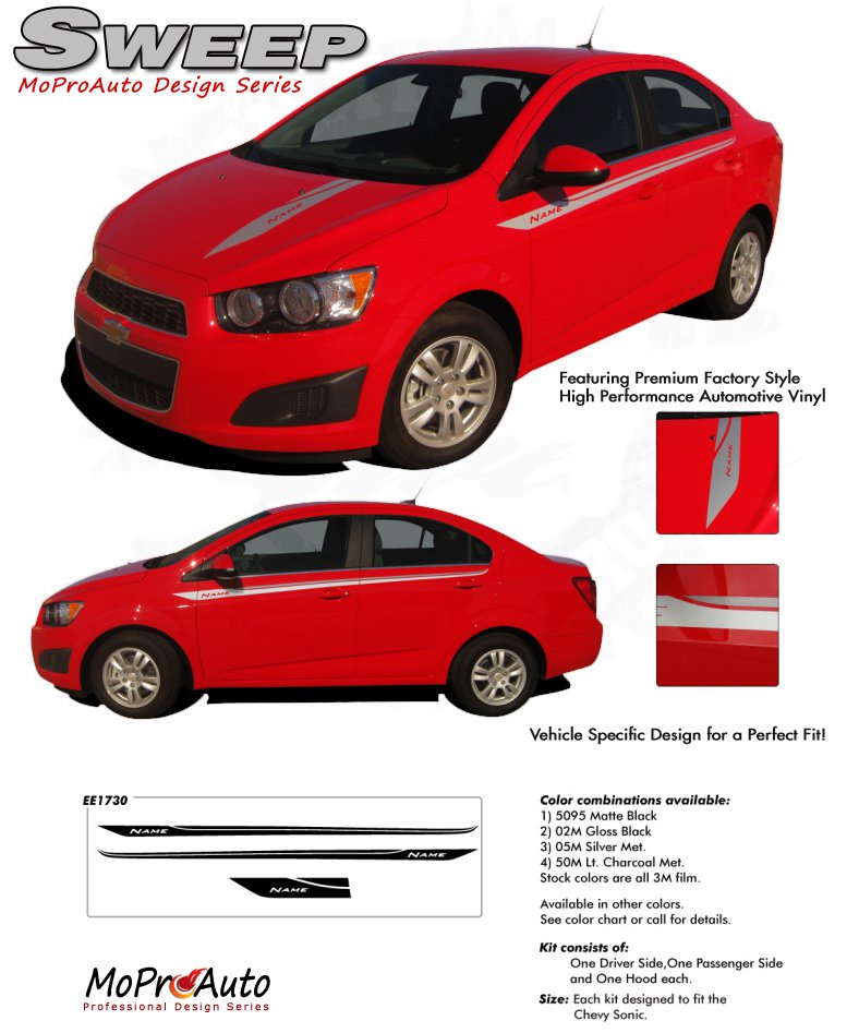 SWEEP : Chevy Sonic 2012 2013 2014 Vinyl Graphics and Decals