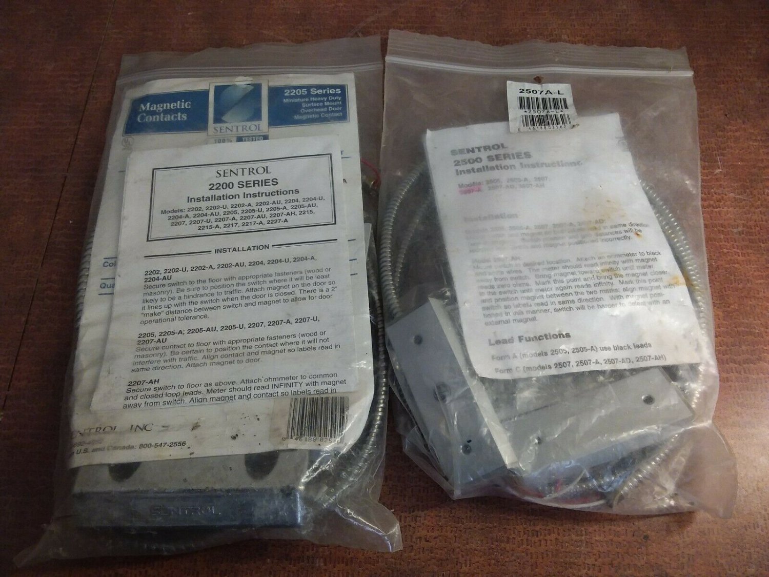 Sentrol 2507A-L & 2200 Magnetic Surface Mount Door Contact z3