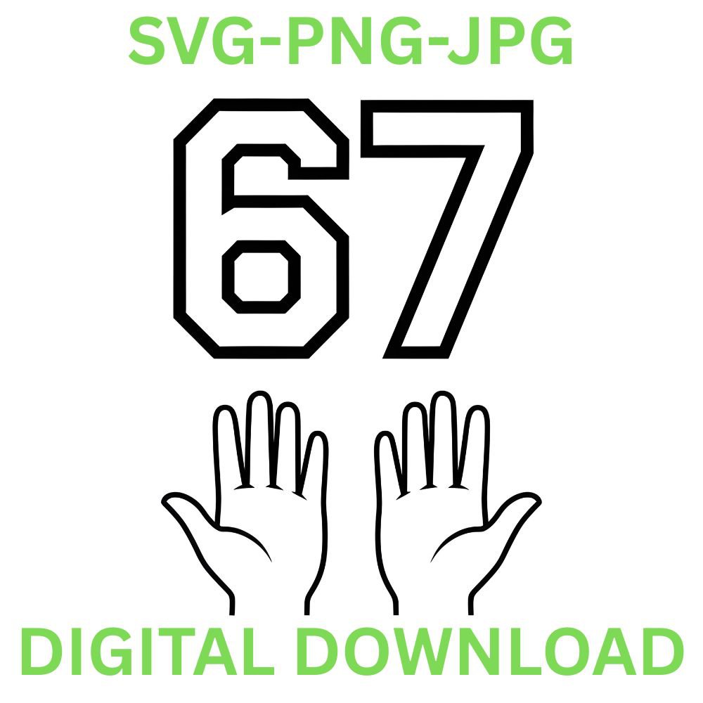 67 Hands 6-7 Six Seven Meme PNG | Funny Viral Internet Trend Digital ...
