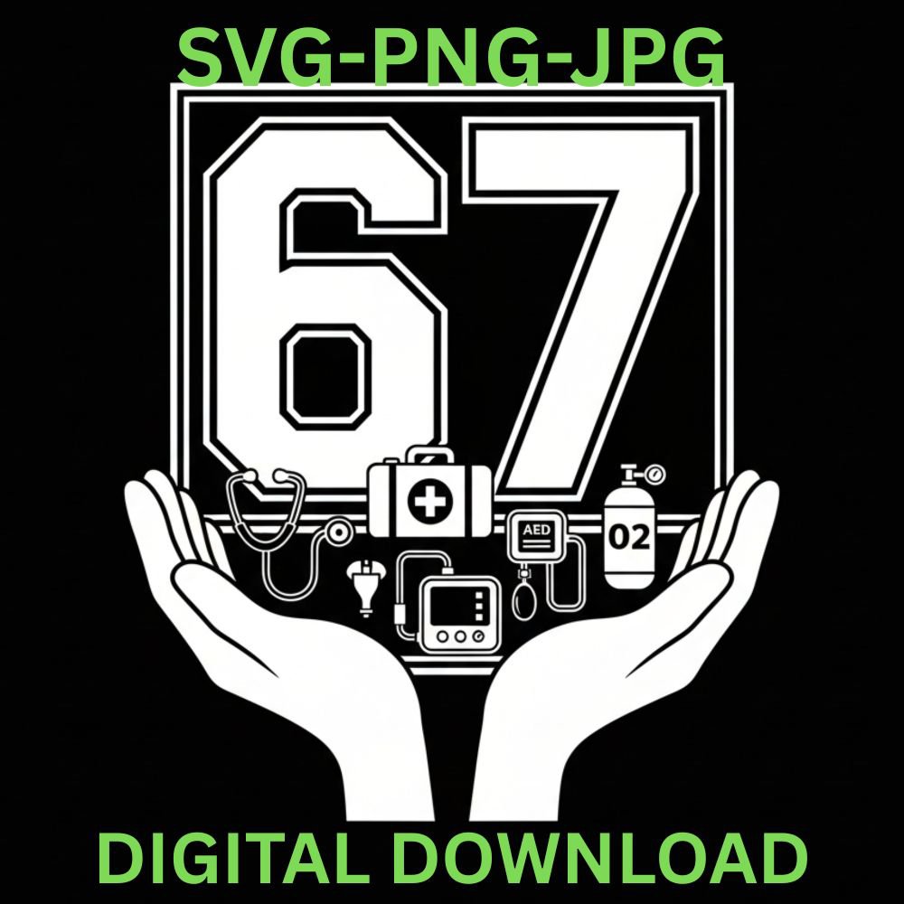 Funny Six Seven 67 Meme Gen Alpha Slang 6-7 Trend 67 Hands gift for ...
