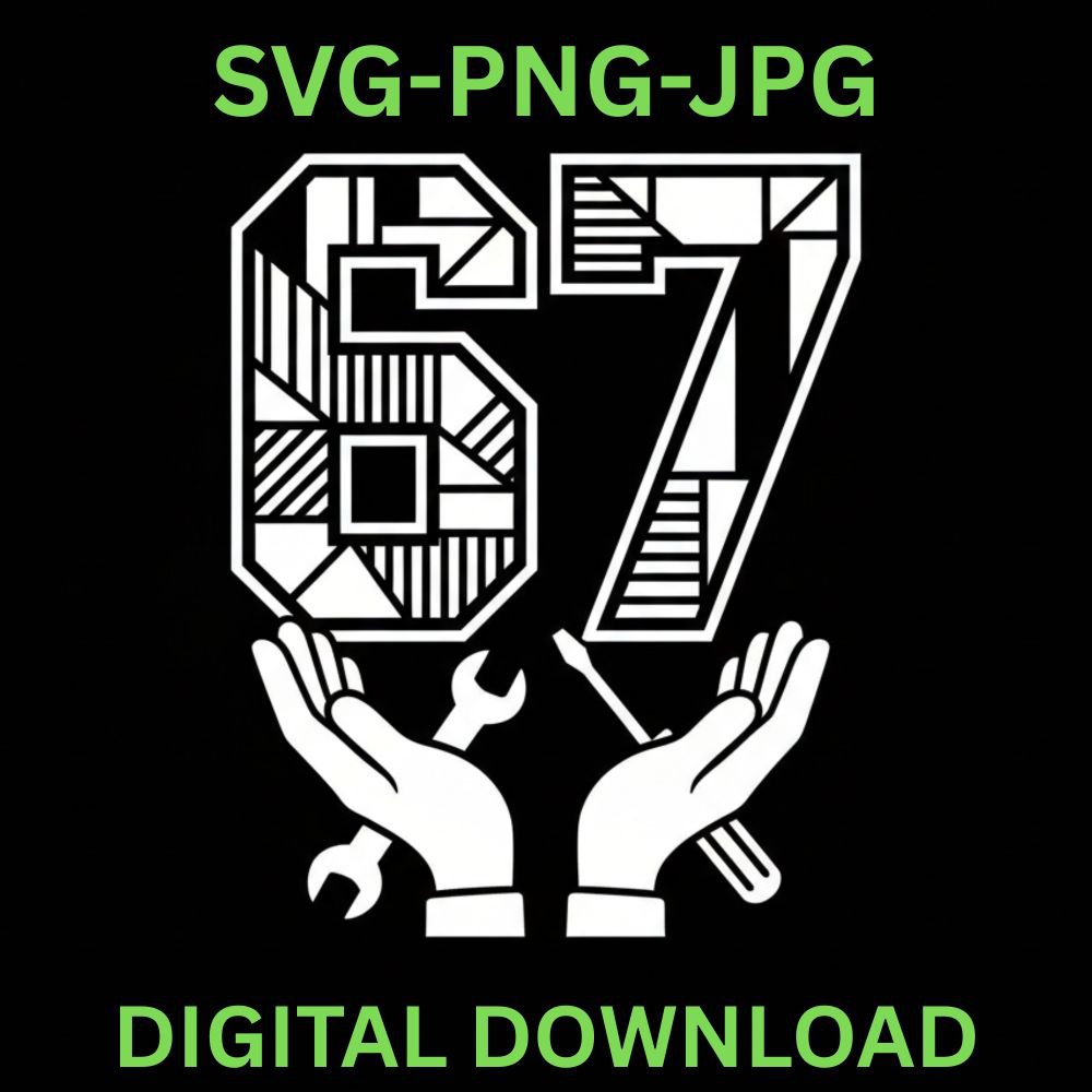 Funny Six Seven 67 Meme Gen Alpha Slang 6-7 Viral Trend 67 Hands A gift ...