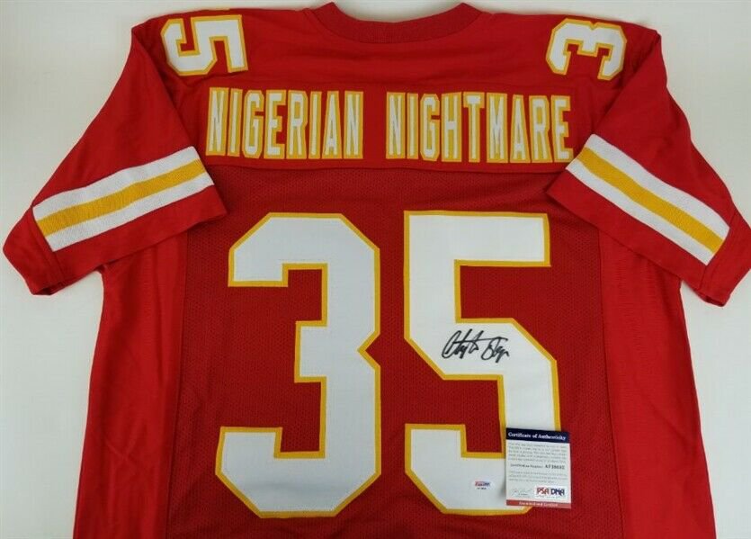 Christian Okoye Signed Kansas City Chiefs 'Nigerian Nightmare' Jersey ...