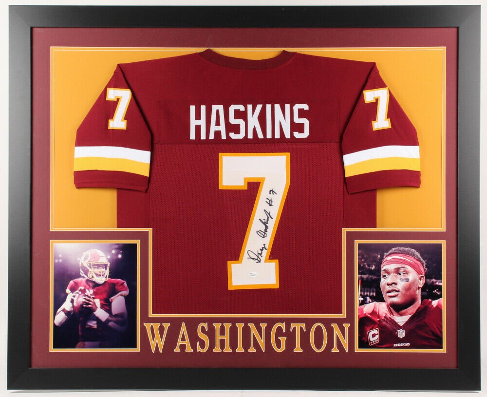 Dwayne Haskins Signed Washington Redskins 35x43 Custom Framed Jersey ...