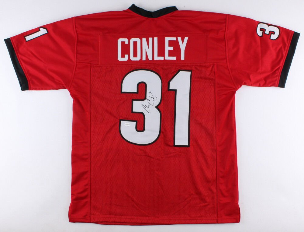 Chris Conley Signed Red Georgia Bulldogs Jersey (TSE) Kansas City ...