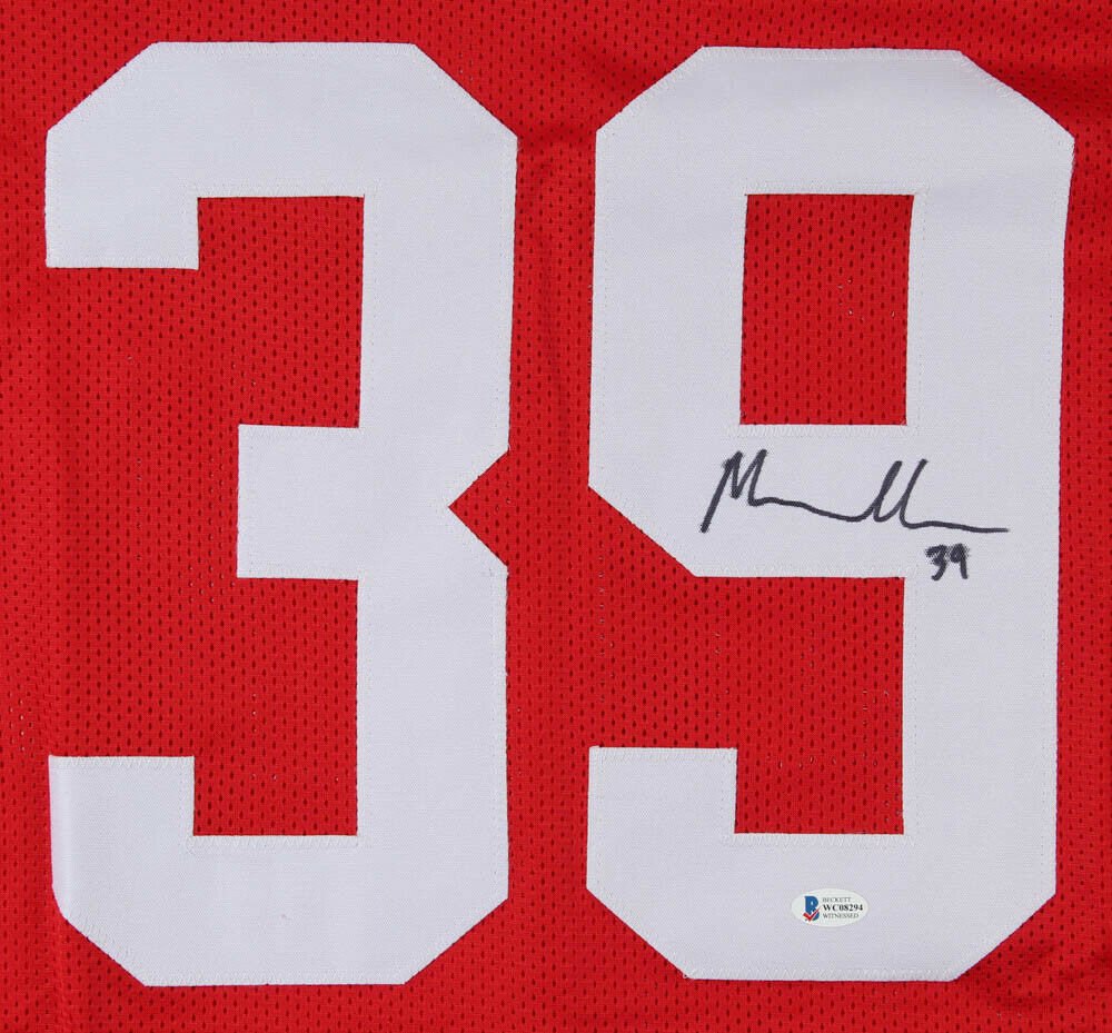 Malik Harrison Signed Ohio State Buckeyes Red Jersey (Beckett) Ravens ...