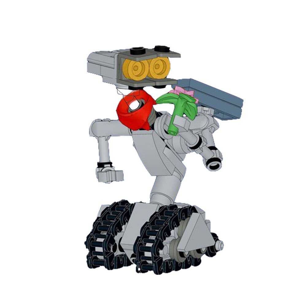 BuildMoc Johnny Number 5 Model with Tank-like Track 91 Bricks Building Toys