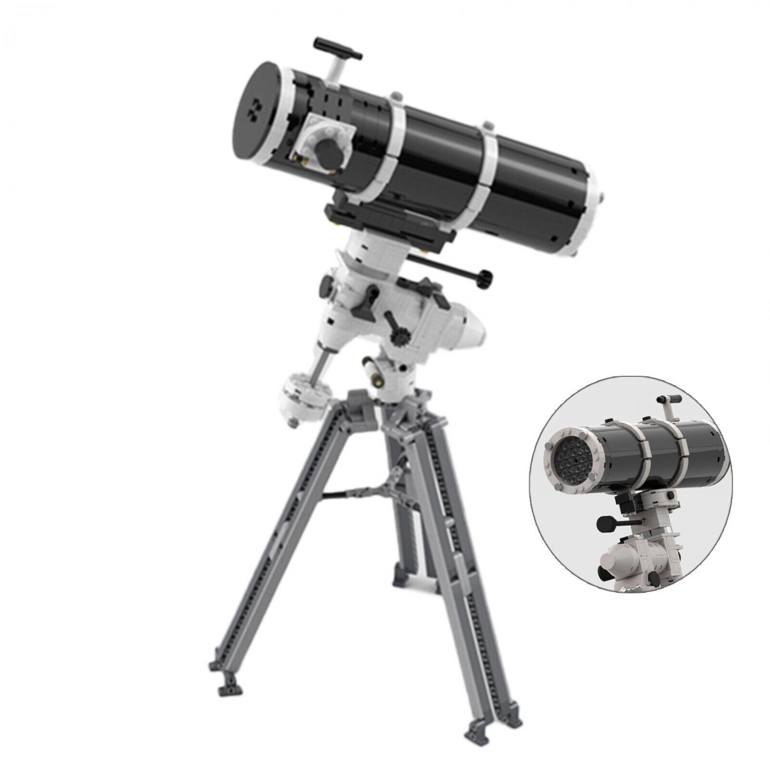 BuildMoc Newtonian Equatorial Mount Telescope with Stand 712 Pieces