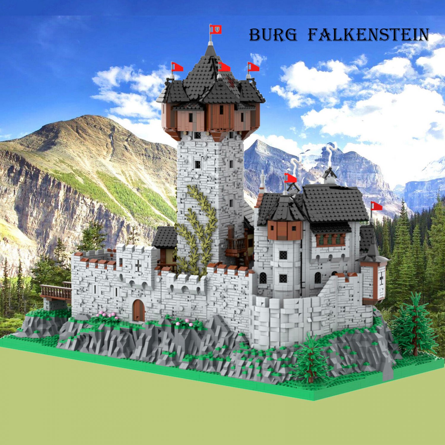 Medieval Castle Burg Falkenstein Model 15513pcs Building Bricks Toys ...