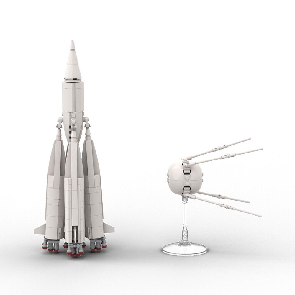 BuildMoc 2-in-1 The first ICBM R-7 and First Man-made Satellite Model ...