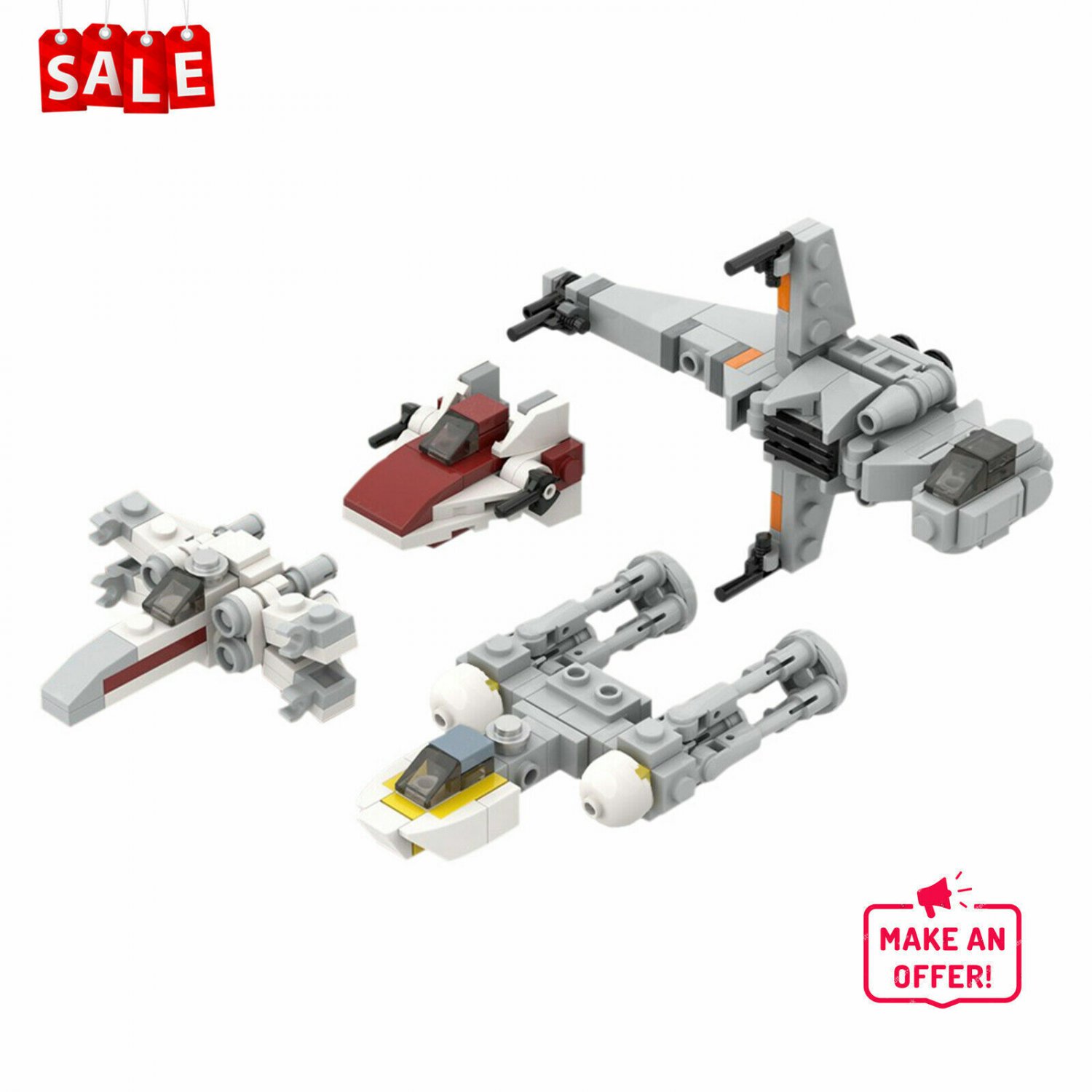 BuildMoc Micro Rebel Fighter Model 221 Bricks Building Kit