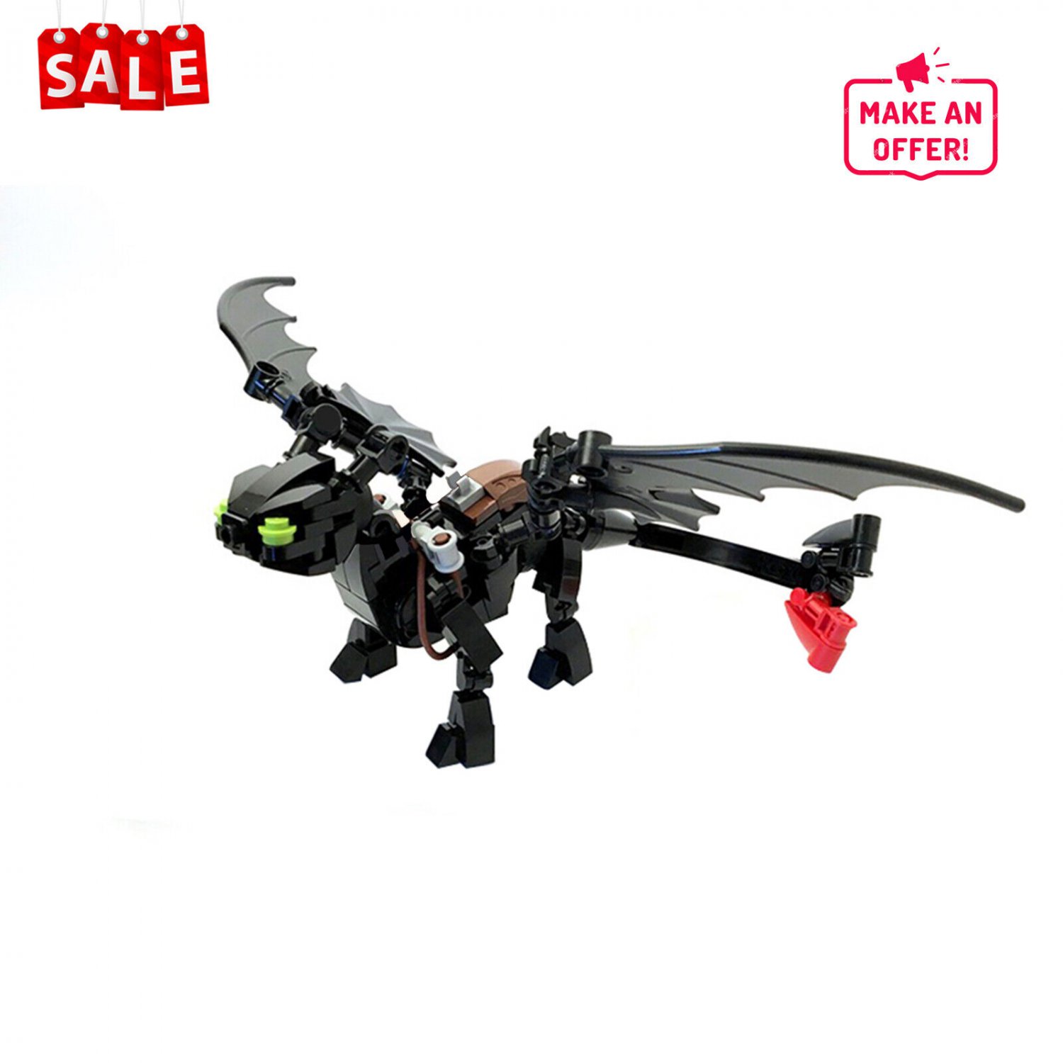 Toothless - from Your Dragon with PDF Instructions Manual and 174 Physical Parts