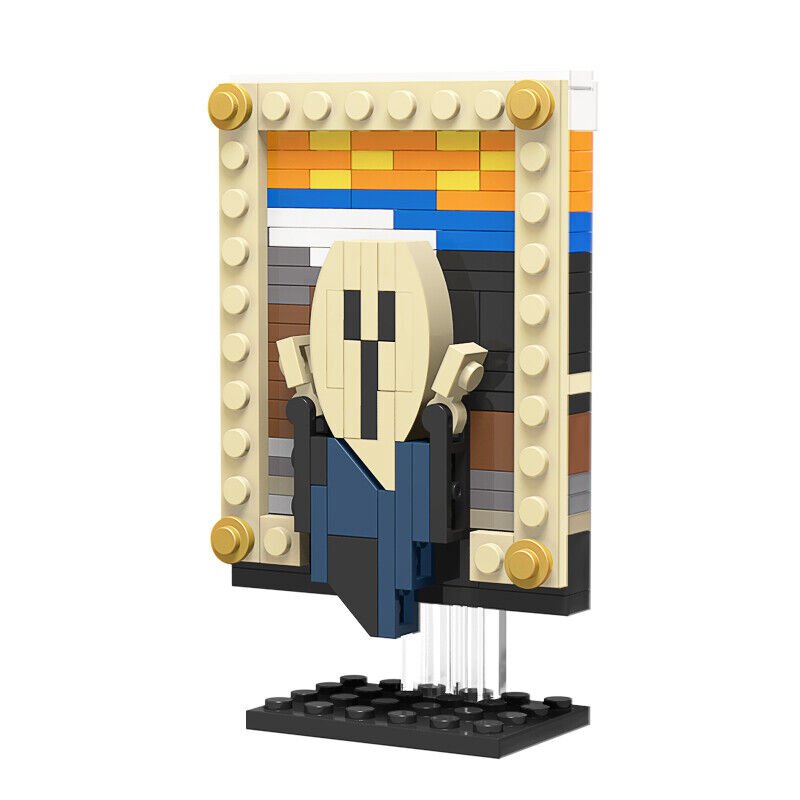 BuildMoc Iconic Rrtwork The Scream Picture Frame 107 Bricks