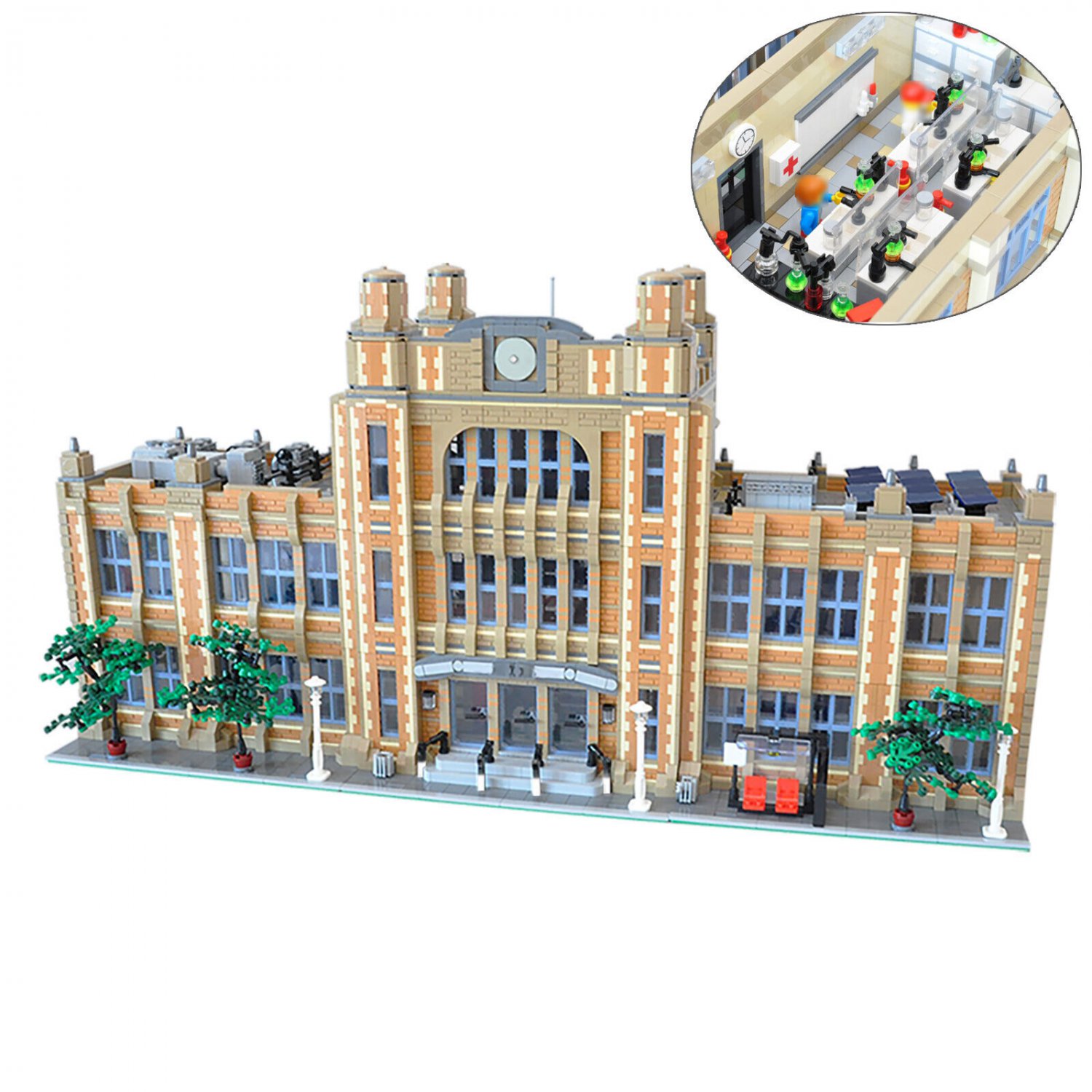 BuildMoc Modular School with Interior 14412pcs Building Bricks Toys ...
