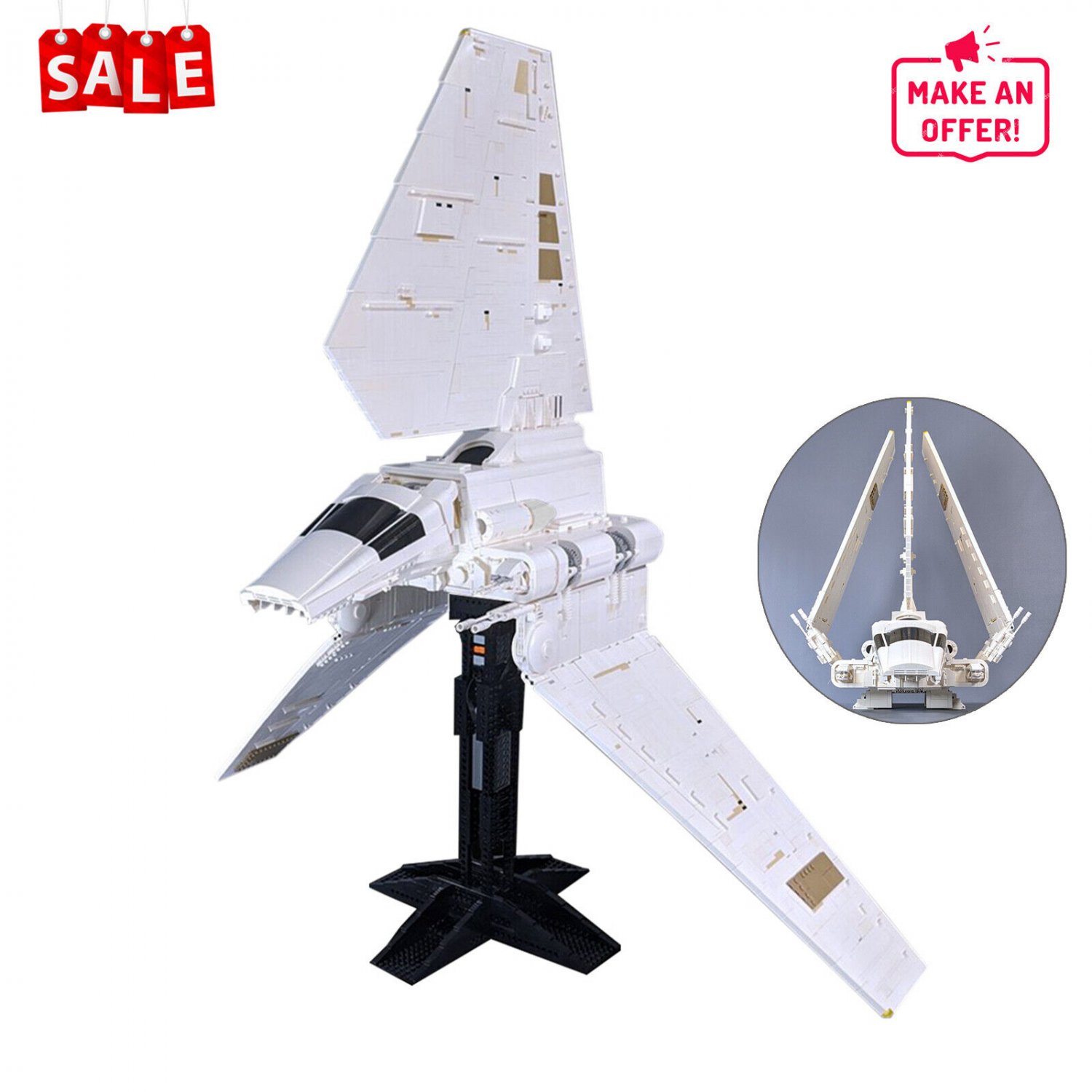 Imperial Shuttle Toys Set with Power Functions and Display Stand