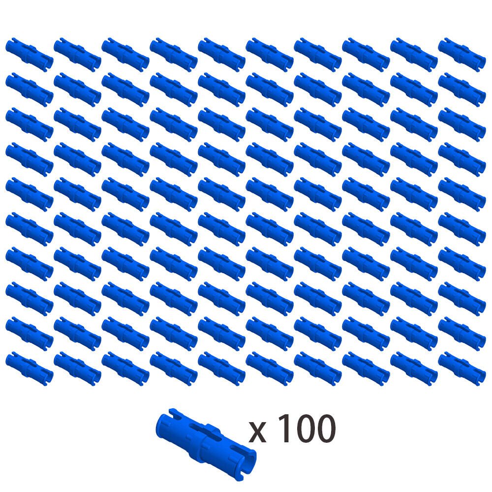 100x Blue 2780 Connector Peg w. Friction/Technic Pin with Center Slots