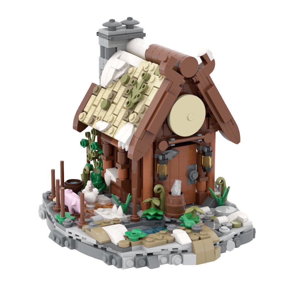 BuildMoc Viking Farm Hut Model 766 Pieces
