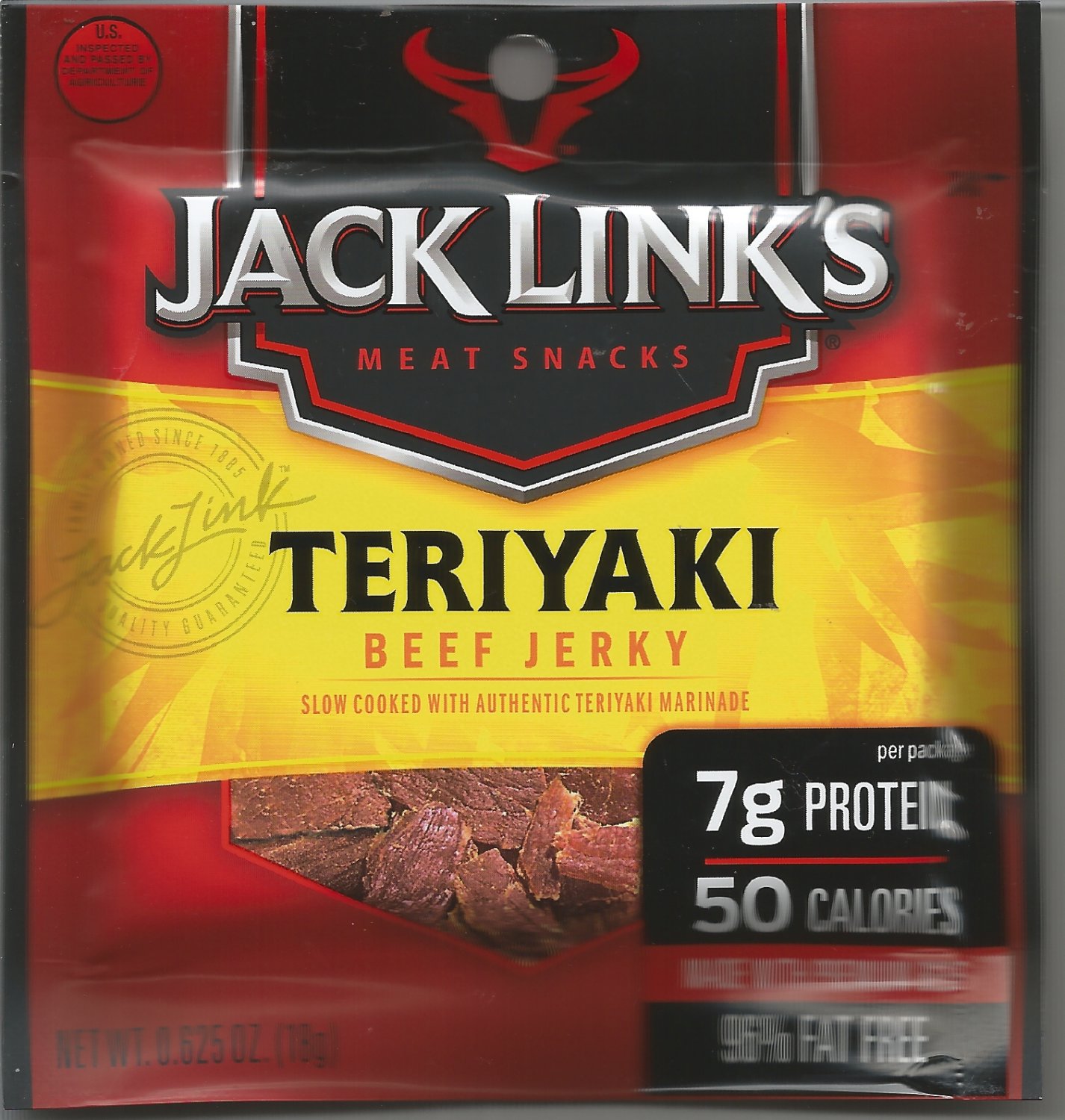 4 Pouches Jack Link's Meat Snakes Teriyaki Beef Jerky .0625 OZ Packages
