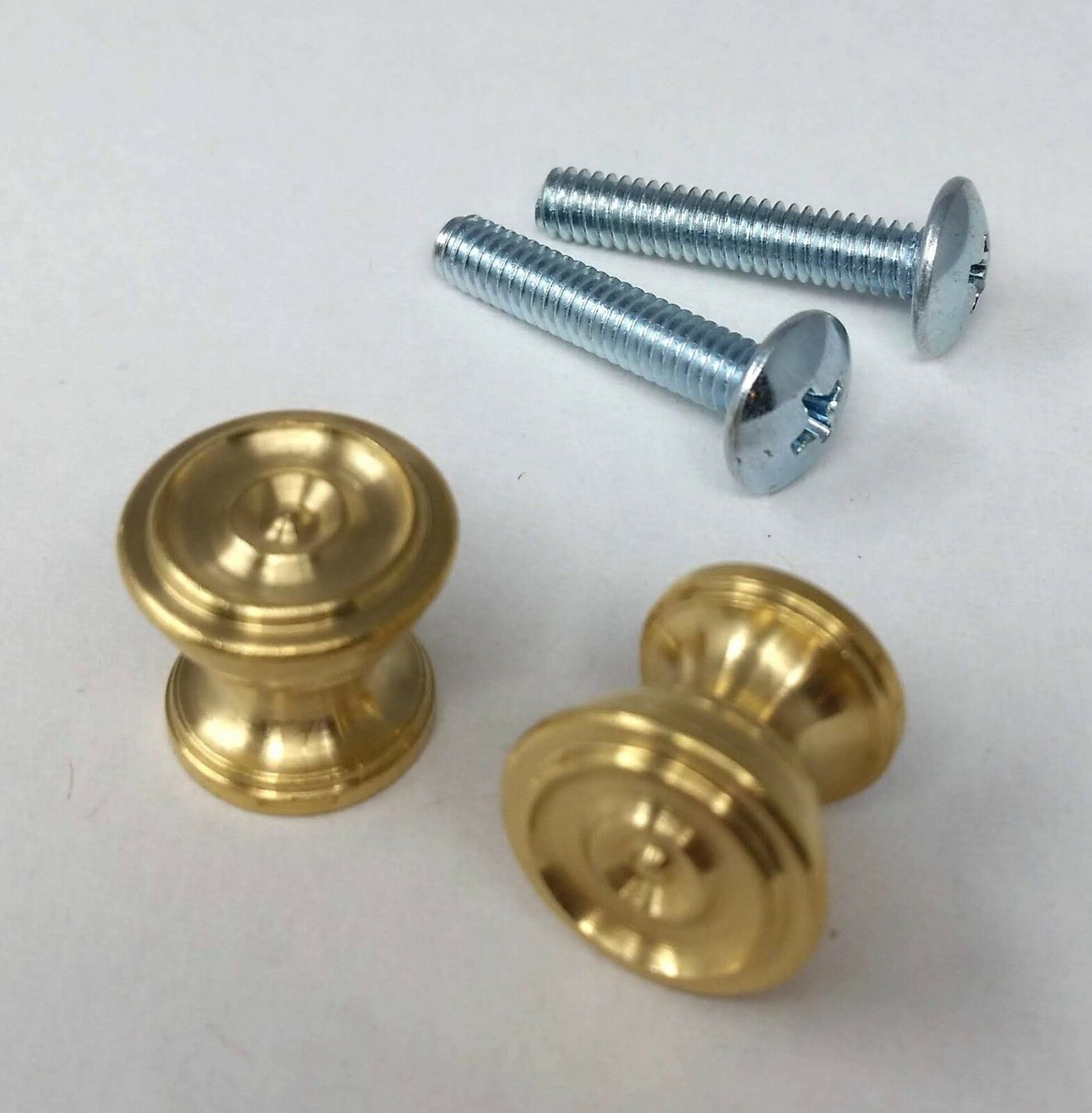 Solid Brass Piano Desk Knobs 9/16" 1 pair w Machine Screws Fallboard ...