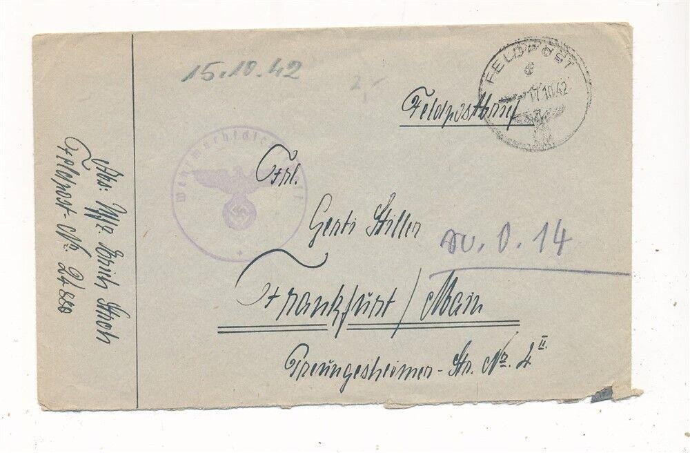 Germany Third Reich Envelope p/n Military Field Mail 1942