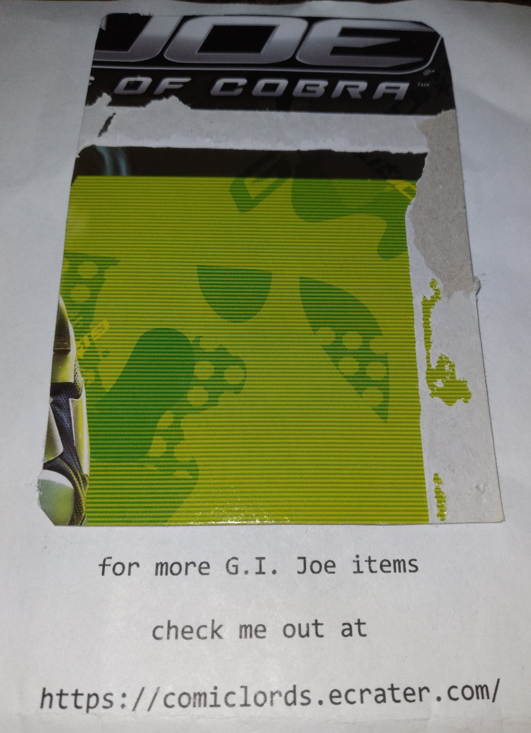 Heavy Duty V10 Filecard Rise of Cobra ROC GI Joe G.I. Joe File Card GIJOE