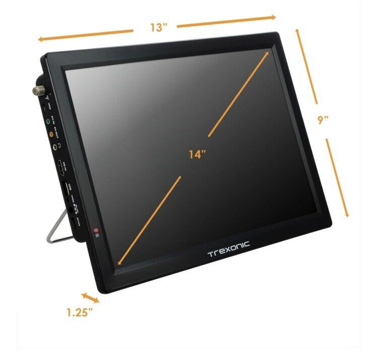New Trexonic Portable Rechargeable 14 Inch LED TV with HDMI, SD/MMC ...