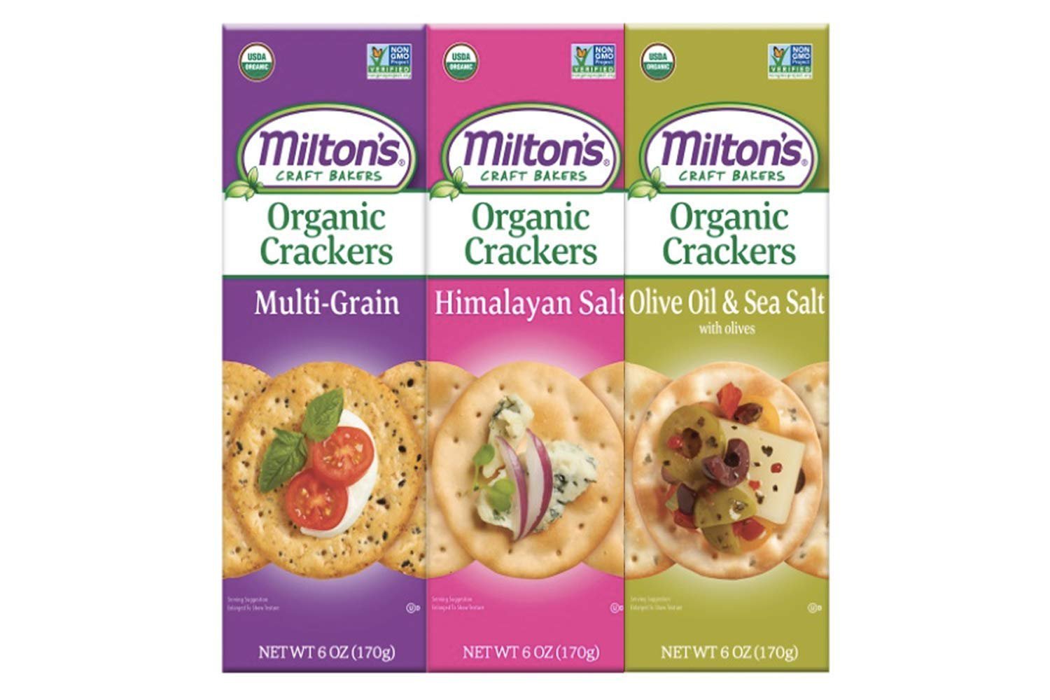 Milton’S Organic Crackers Three Flavor Variety Bundle: Original Multi ...