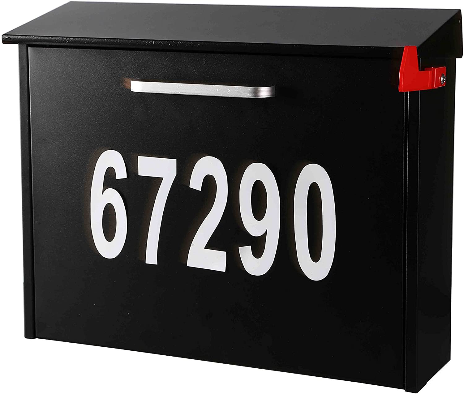 Wall Mount Locking Mailbox with Code Lock - Black Large Capacity with ...