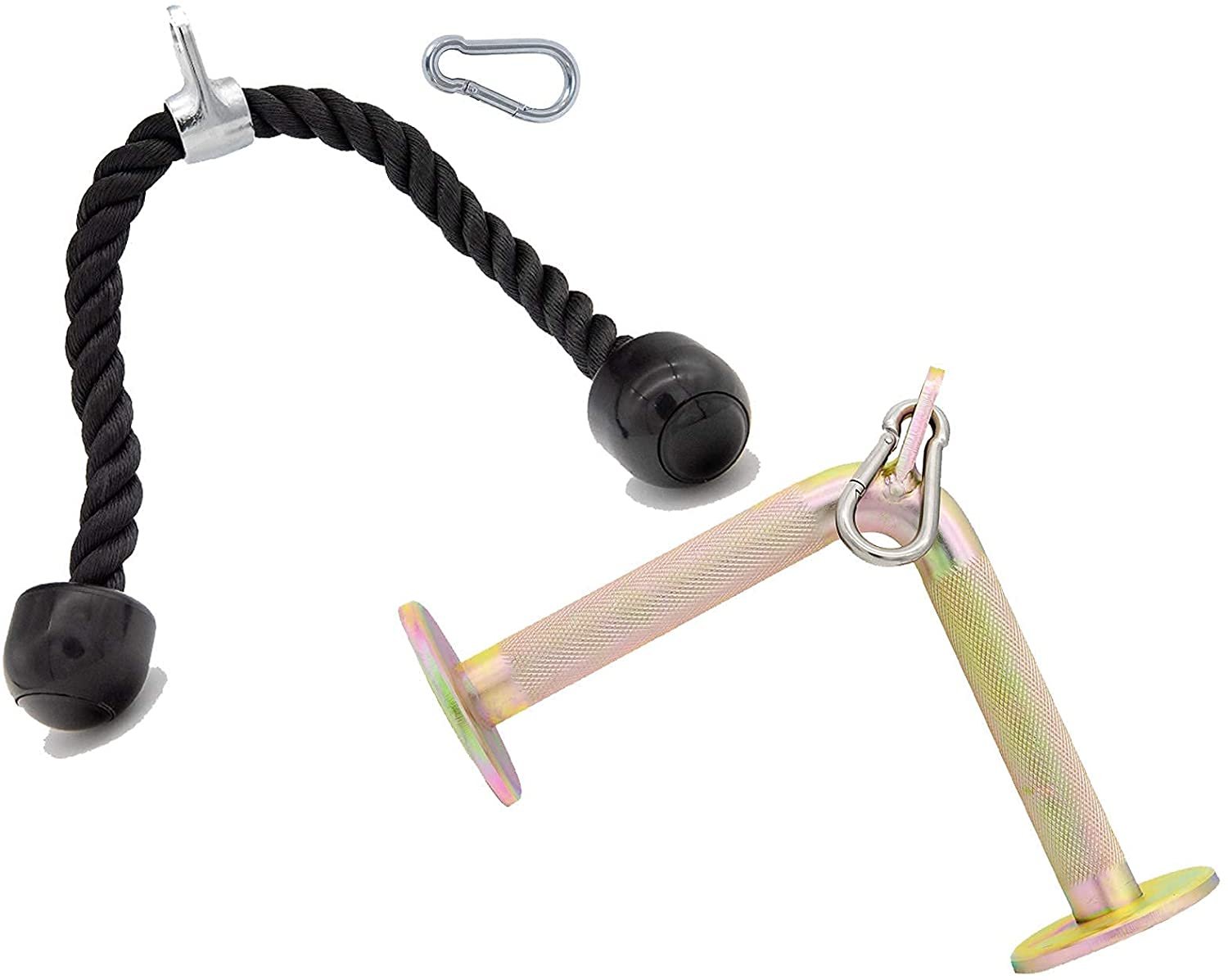 Strbee Double D Handle & V Shaped Bar & Tricep Rope.Rainbow & Silver ...