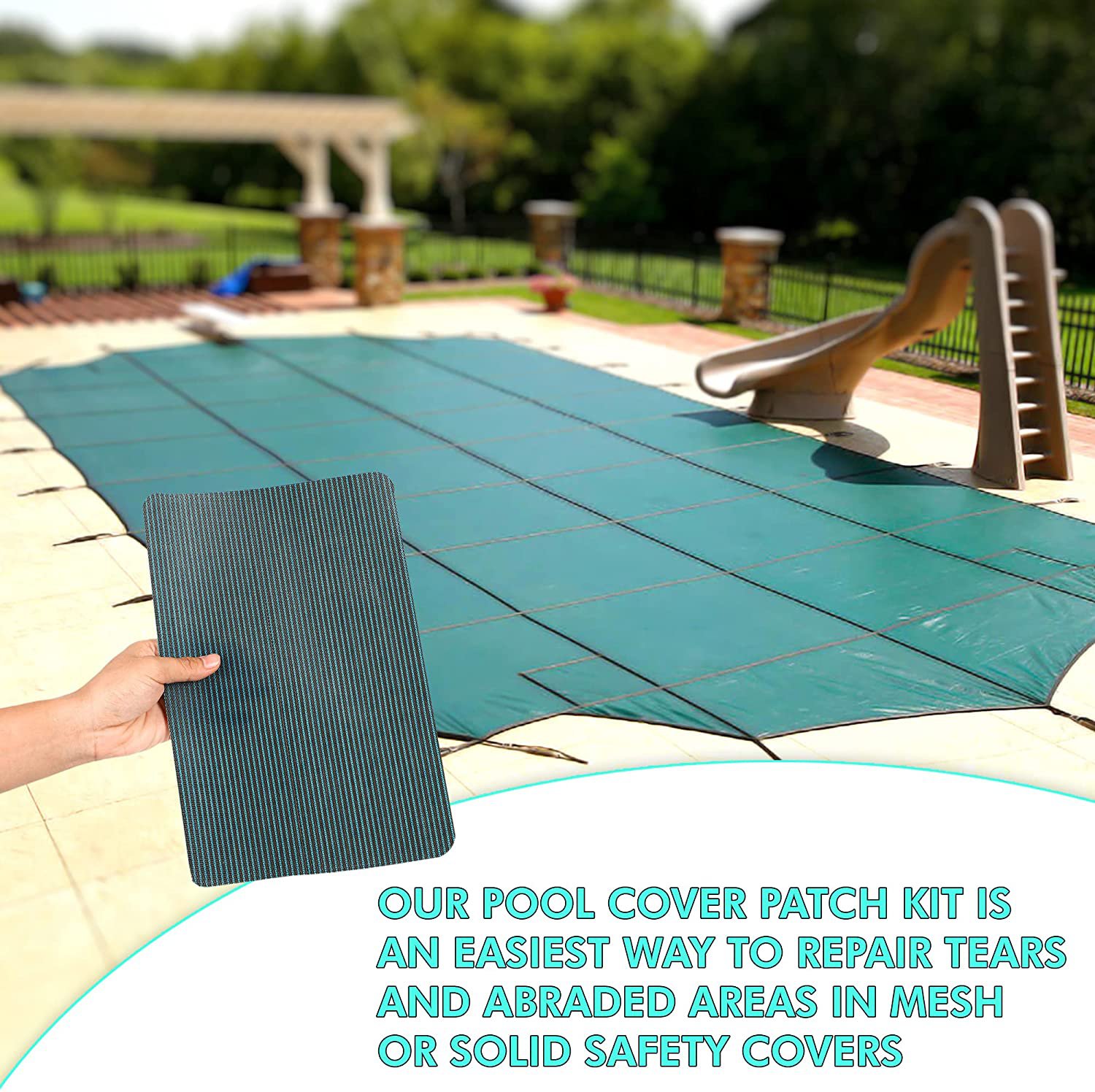 Pool Covers Direct Pool Cover Patch Kit – Green Safety Mesh Patches To ...