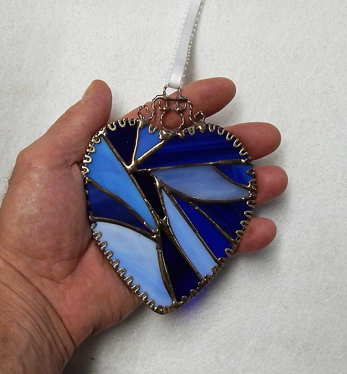 Stained Glass Broken Heart Broken Heart Blue Broken Heart Suncatcher Fractured Heart