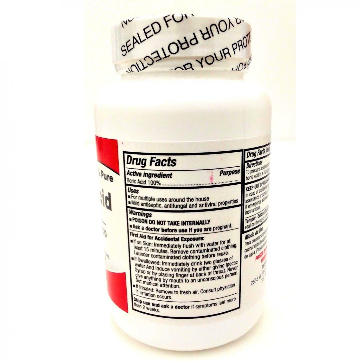 One Boric Acid Powder 100% Pure-Acido Borico Polvo 4oz