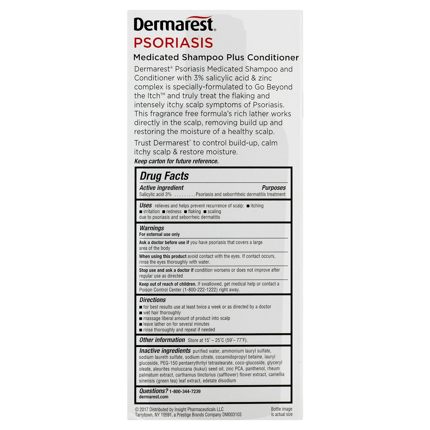 Dermarest Psoriasis Medicated Shampoo Plus Conditioner 8 oz