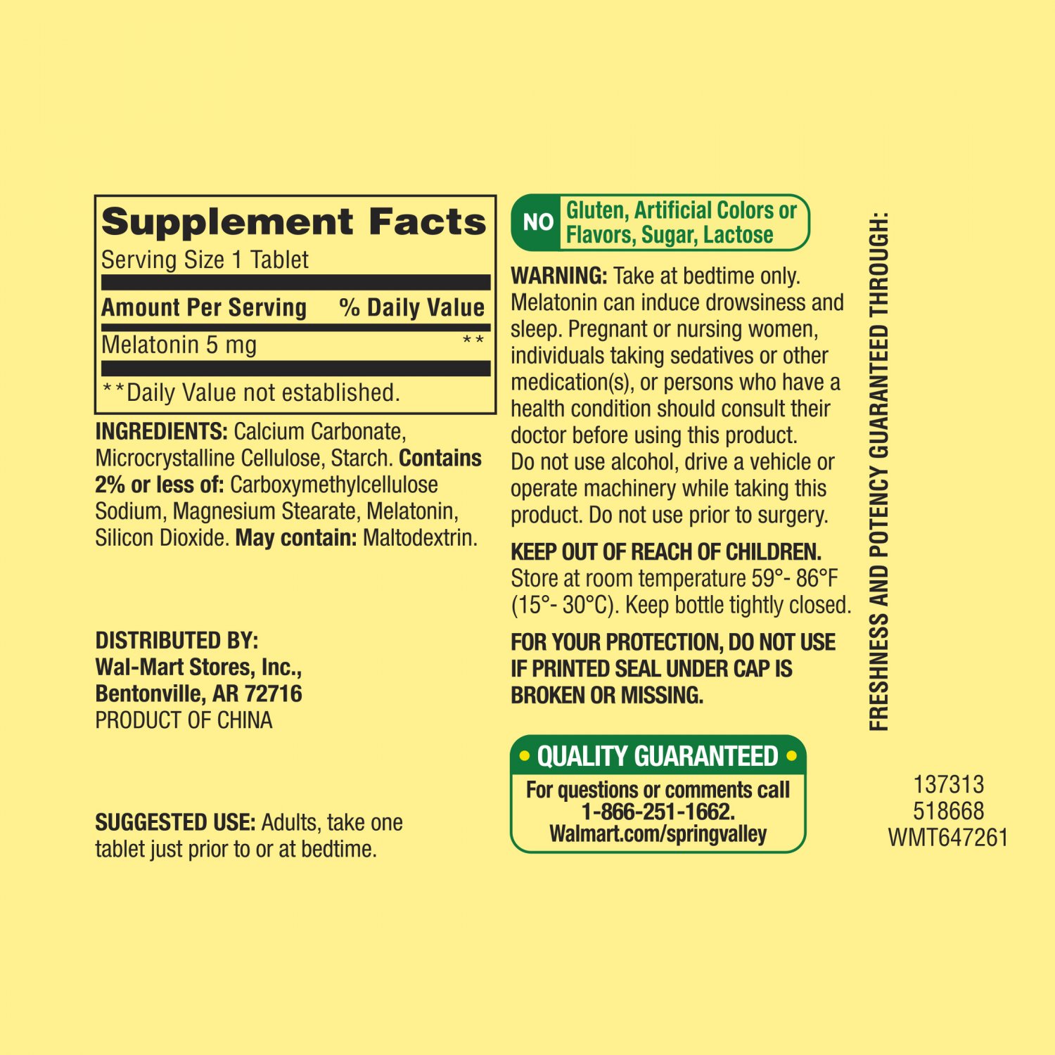 Spring Valley Melatonin Sleep Support Tablets 5 mg 120 Count