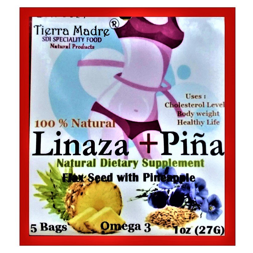 Tierra Madre Flaxseed With Pineapple / Lizana + Pina Slim Tea 18 Tea Bags