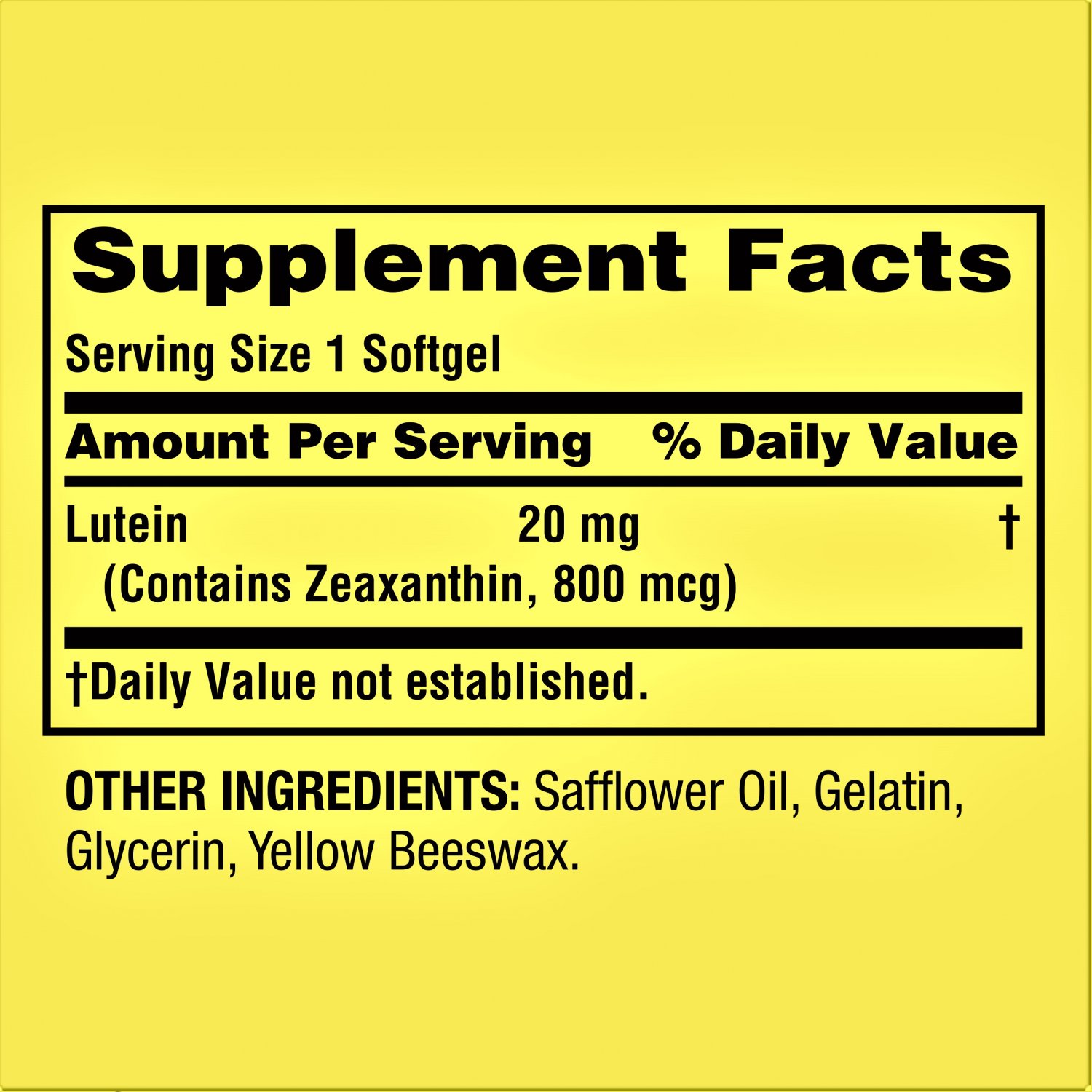 Lutein with Zeaxanthin Eye Health Dietary Supplement 20 mg 30 Softgels
